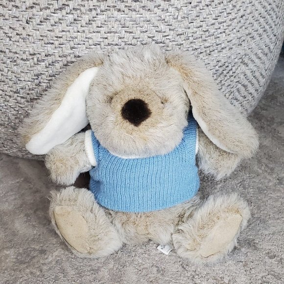 Russ | Toys | Russ Berrie Ruffy Dog Floppy Ears Blue Sweater Tan ...